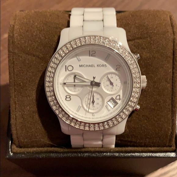 MICHAEL Michael Kors | Accessories | Michael Kors White Ceramic Watch ...
